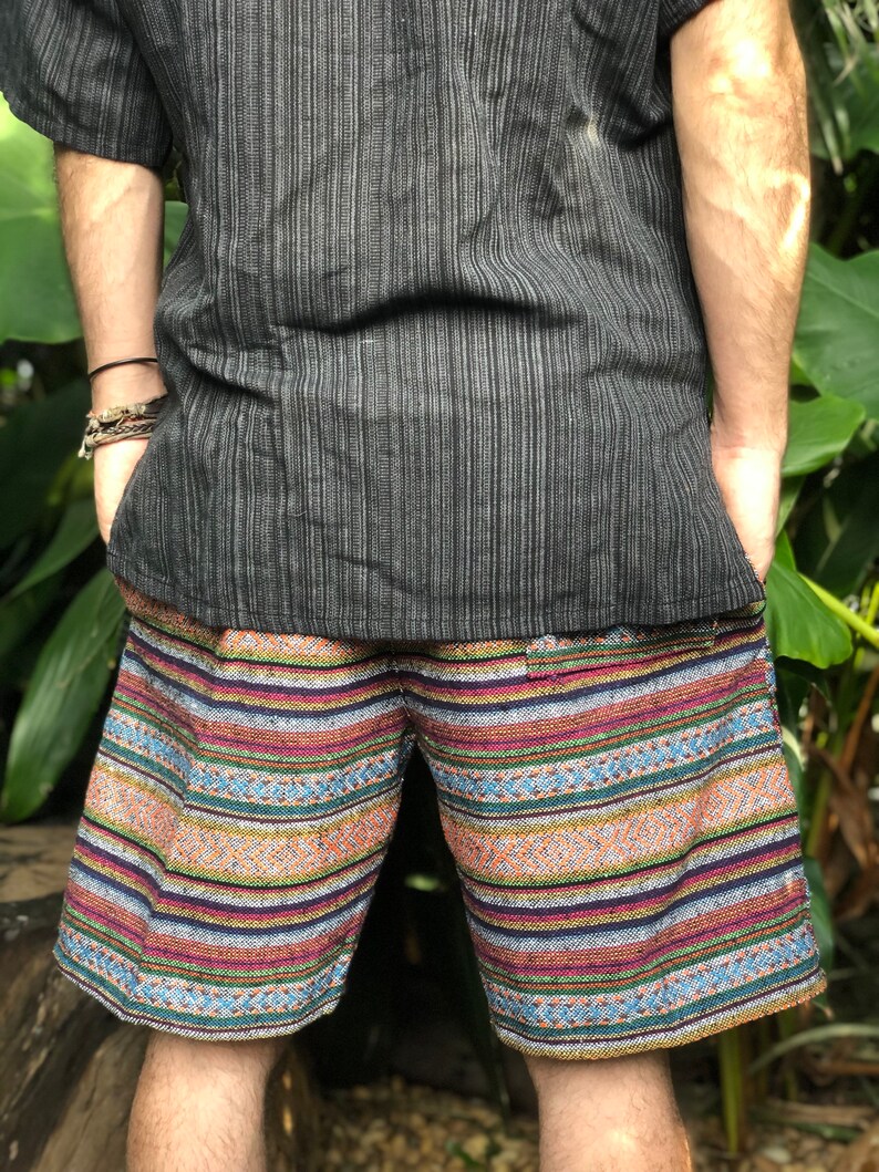 Ethnic Woven Shorts Unique Cotton Aztec Pattern Natural Tribal - Etsy