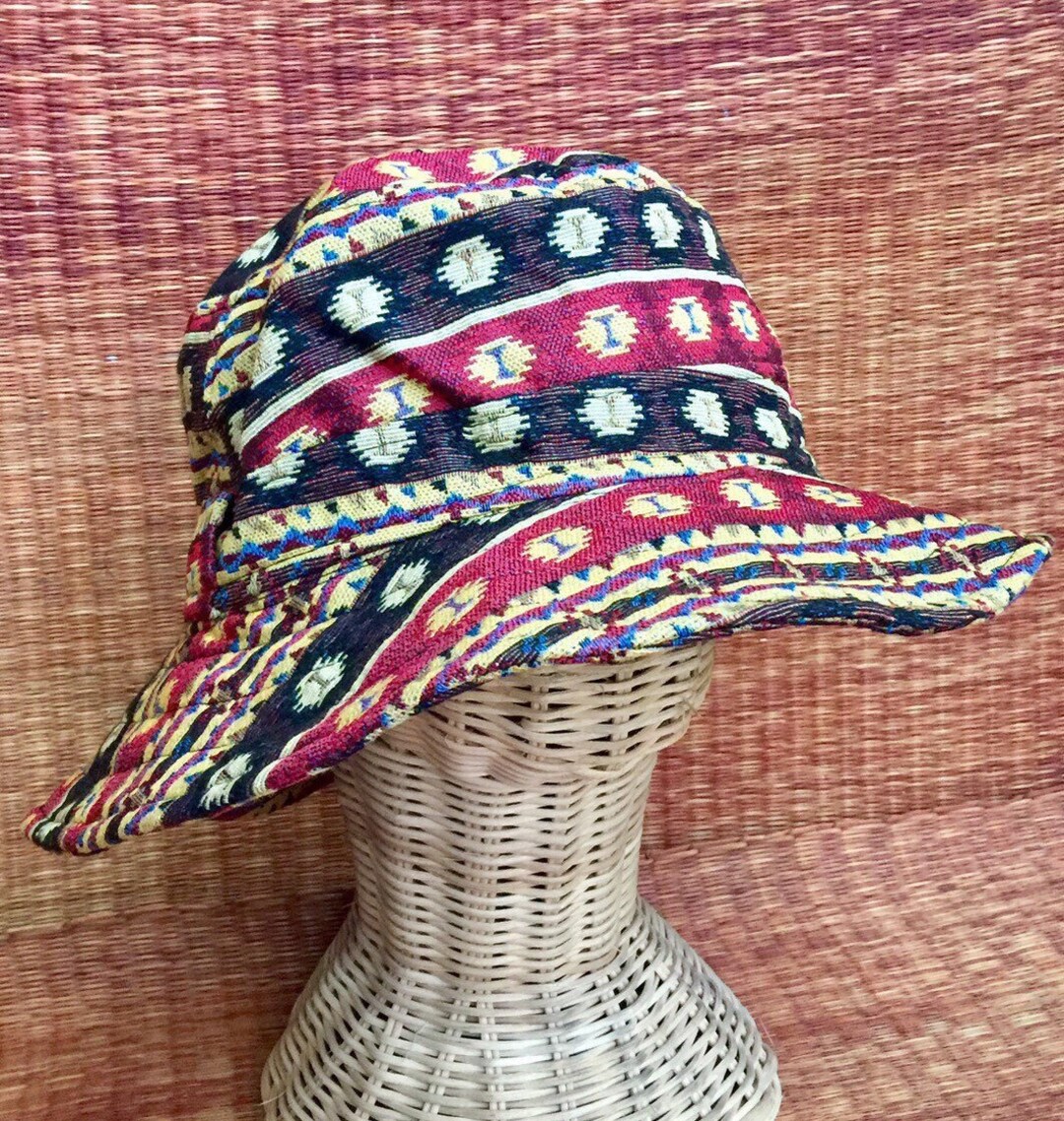 Sombrero de cubo Sombrero para el sol Tribal Azteca Ikat Estilo Funky ...