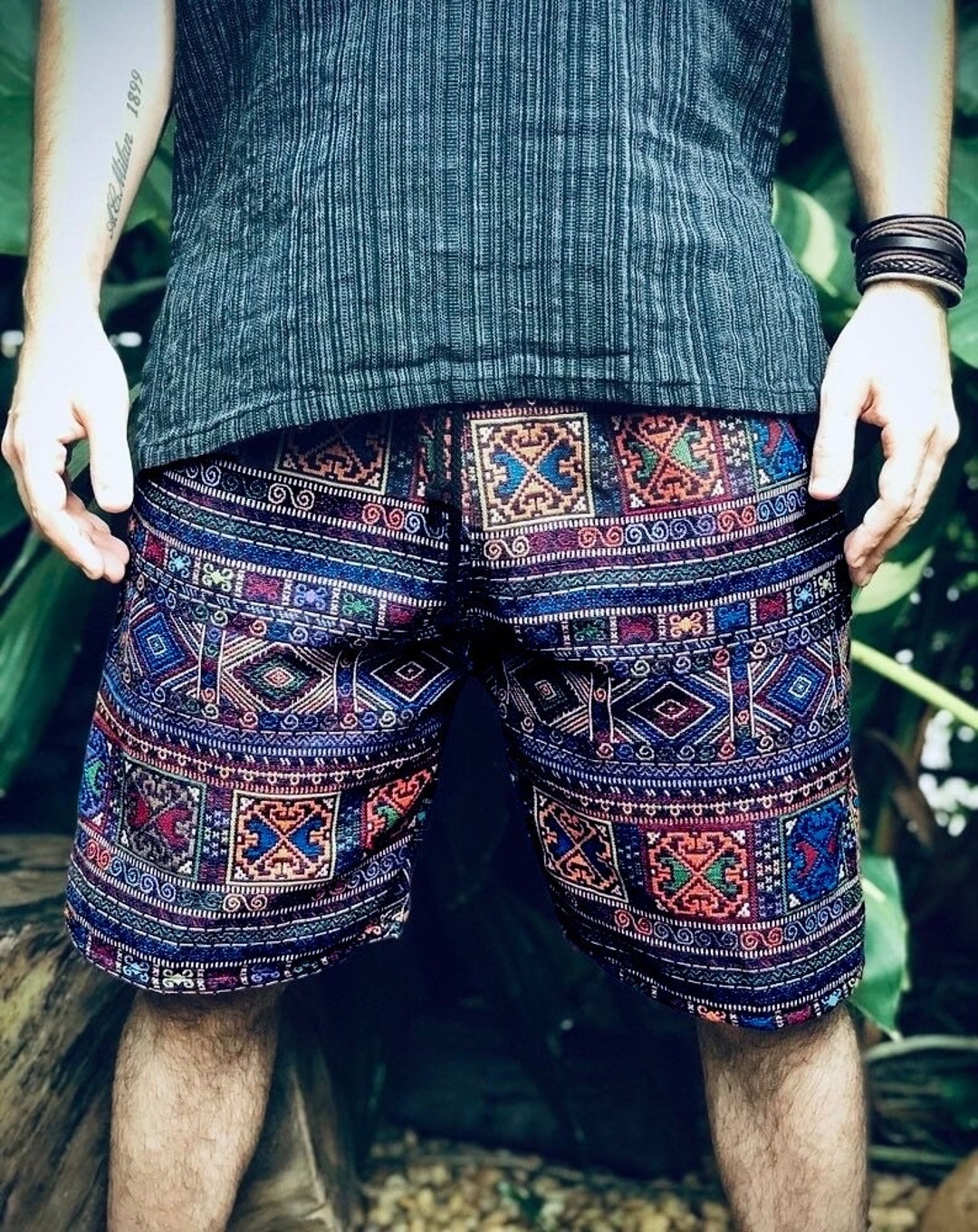 Tribal Aztec Shorts Men Unique Hippie Boho Festival Gypsy Vegan ...