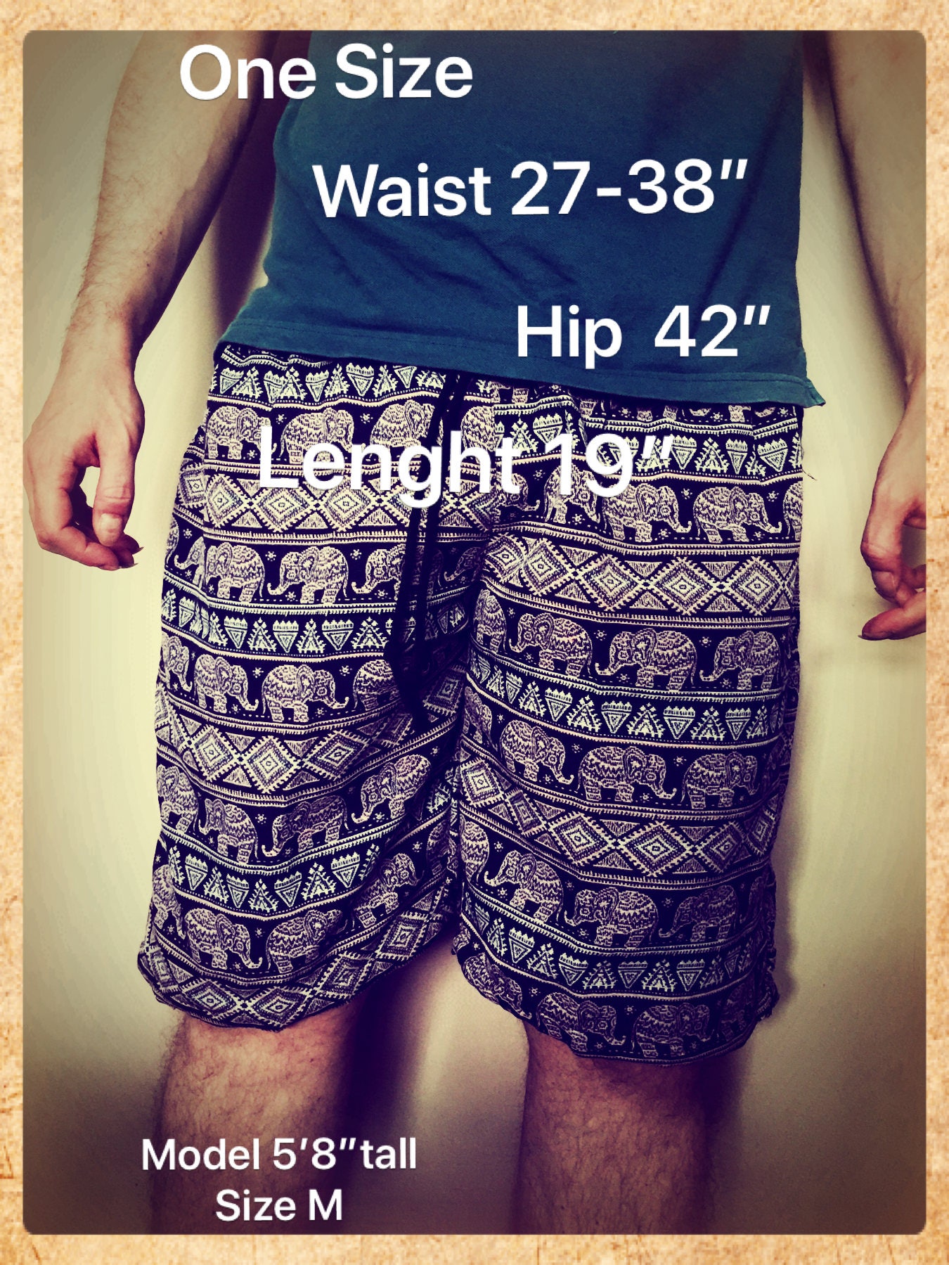 Hippie Aztec Geo Shorts Boho Festival Tribal Style Beach Summer Men ...