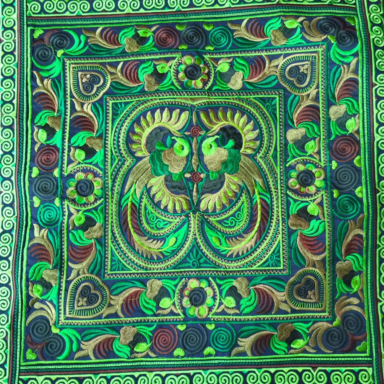 Hill Tribe Hmong Embroidery Bird Motif Flowers Pillow Cover - Etsy