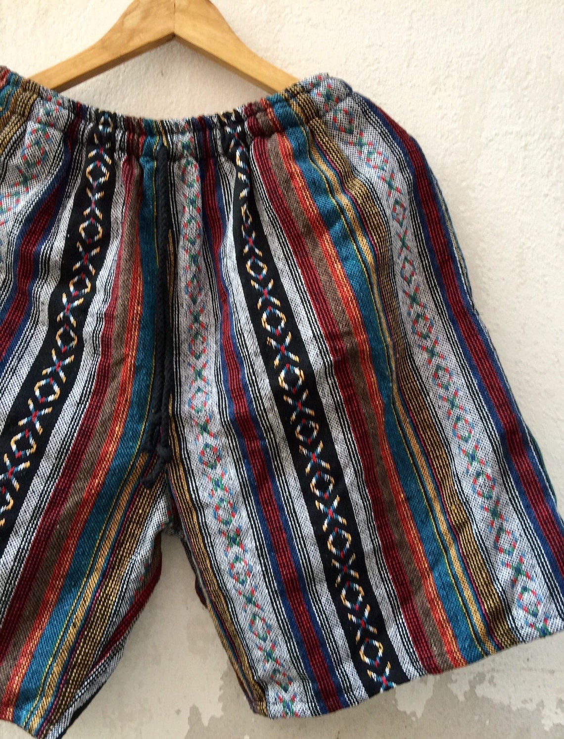 Aztec Festival Shorts Men Hippie Tribal Boho Gypsy Woven Ikat ...