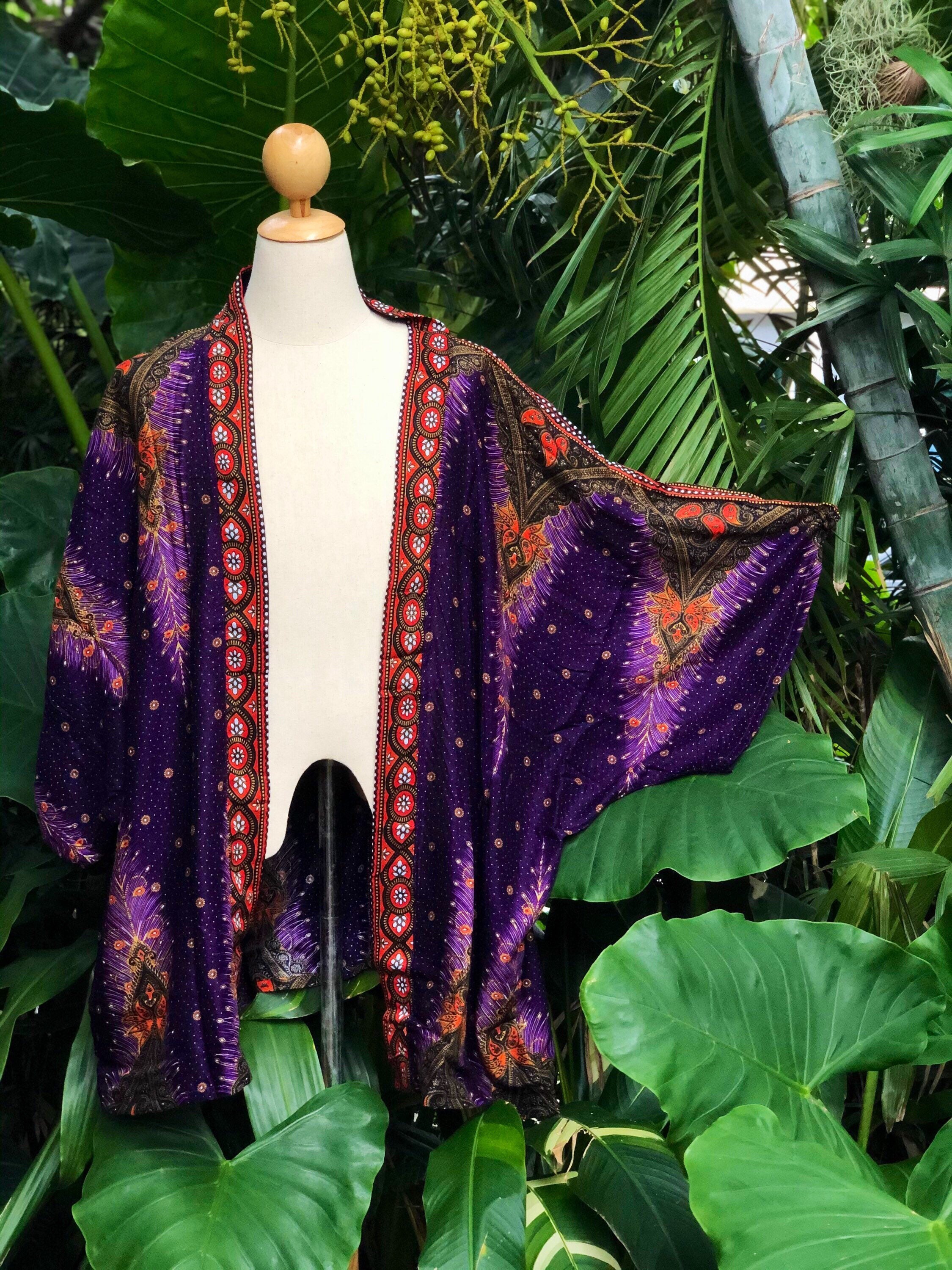 Peacock Kimono Boho Cardigan blazer Hippie Oversize Gypsy | Etsy