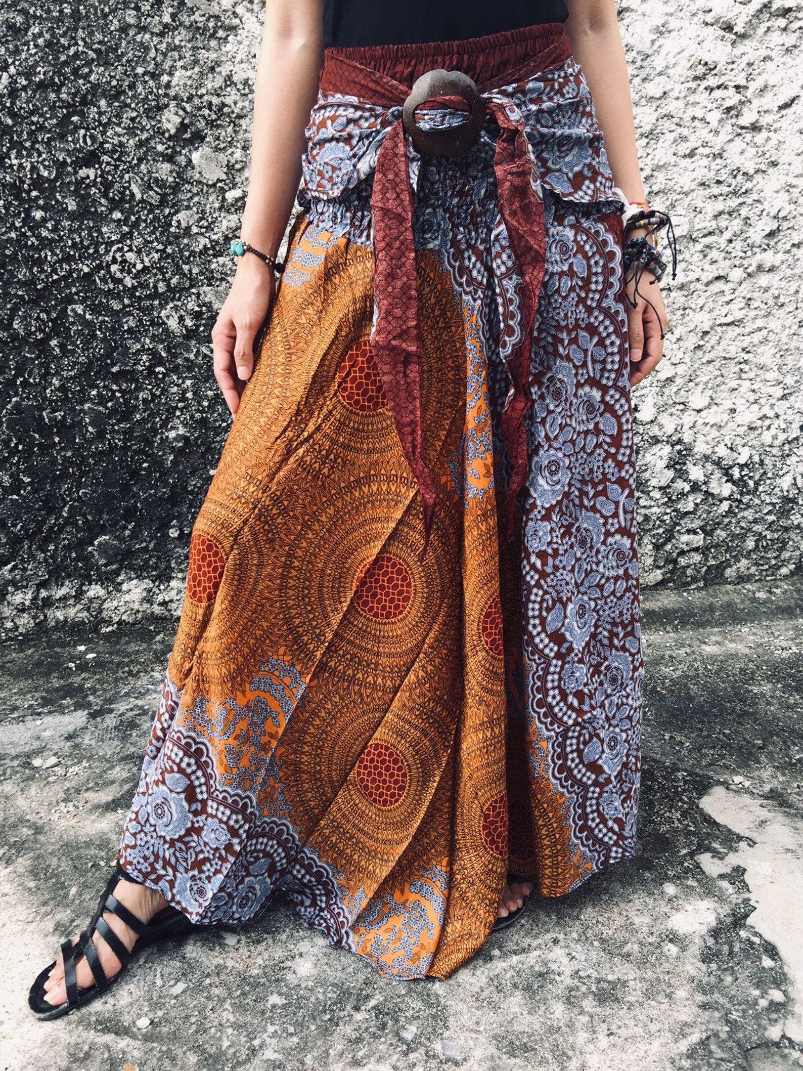 Gypsy Unique Maxi Skirt Dress Boho Bohemian Hippie Chic Style Coconut ...