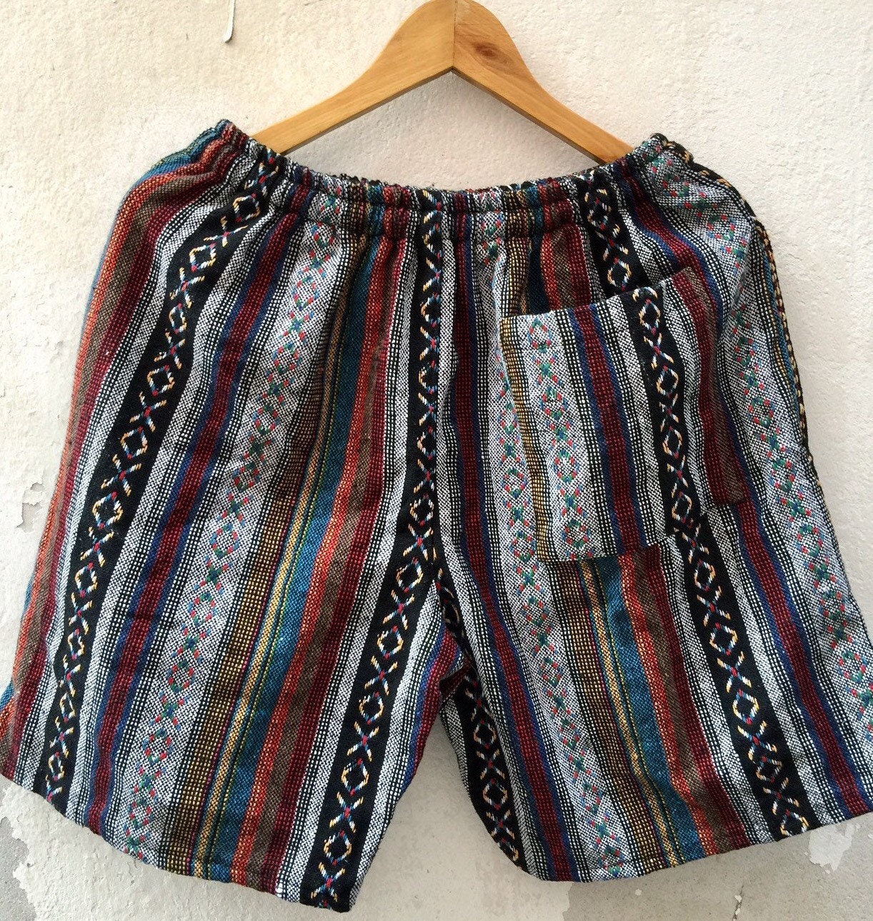 Aztec Festival Shorts Men Hippie Tribal Boho Gypsy Woven Ikat ...