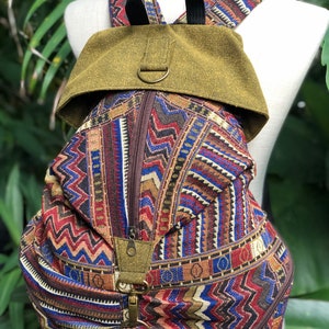 Tribal Woven Backpack Boho Aztec Hippie Southwestern Baja Pattern Style ...