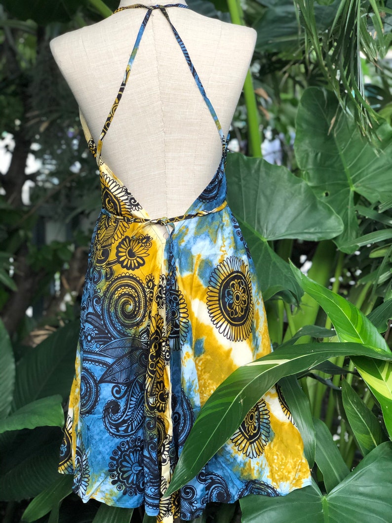Colorful Boho Paisley Hippie Trippy Dress Bohemian V Neck | Etsy