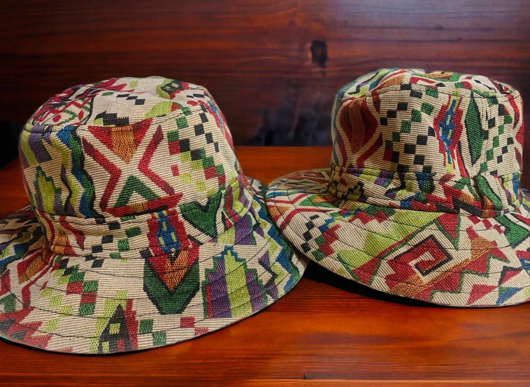 Navajo Aztec Hippie Bucket Hat Boho Bohemian Natural Nomadic South ...