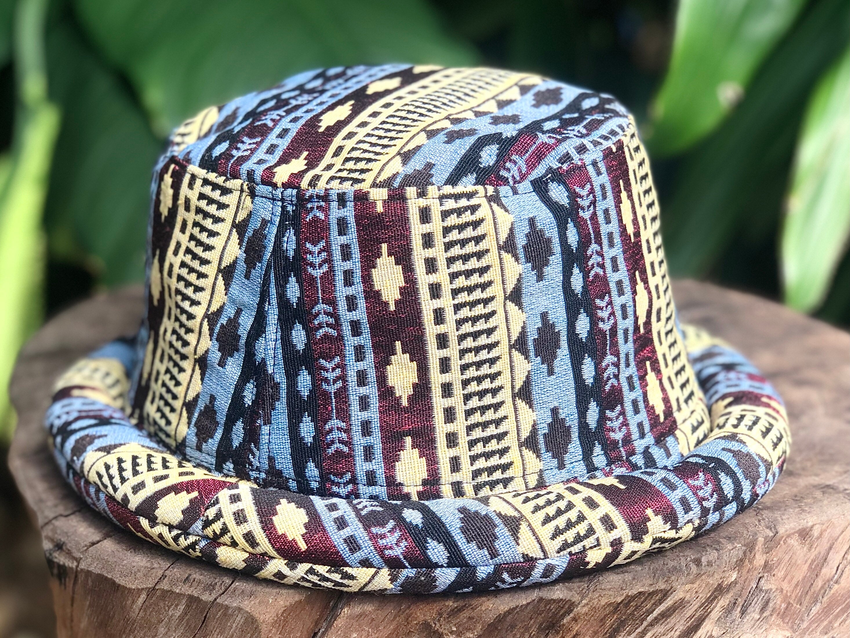 Cotton Boho Roll Brim Hat Aztec Hat Hippie Style Woven - Etsy