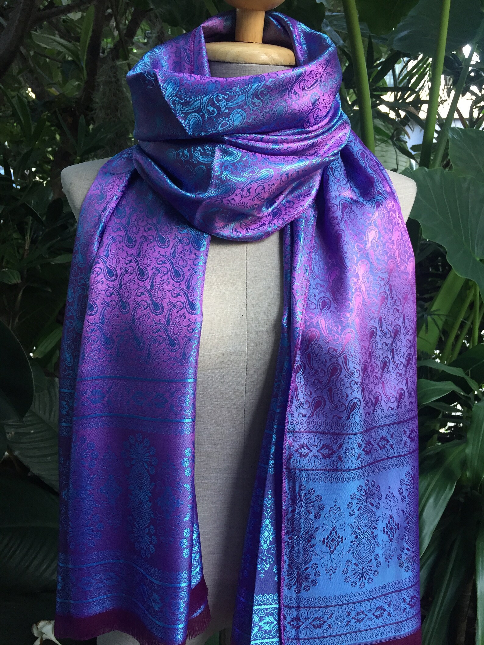 Thai Silk Scarf Shawl Silk Scarf Headband Turban Boho Elegant - Etsy