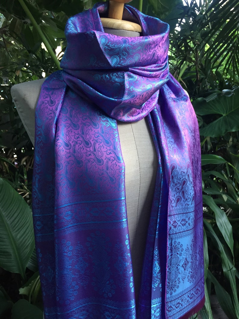 Thai Silk Scarf Shawl Silk Scarf Headband Turban Boho Elegant - Etsy