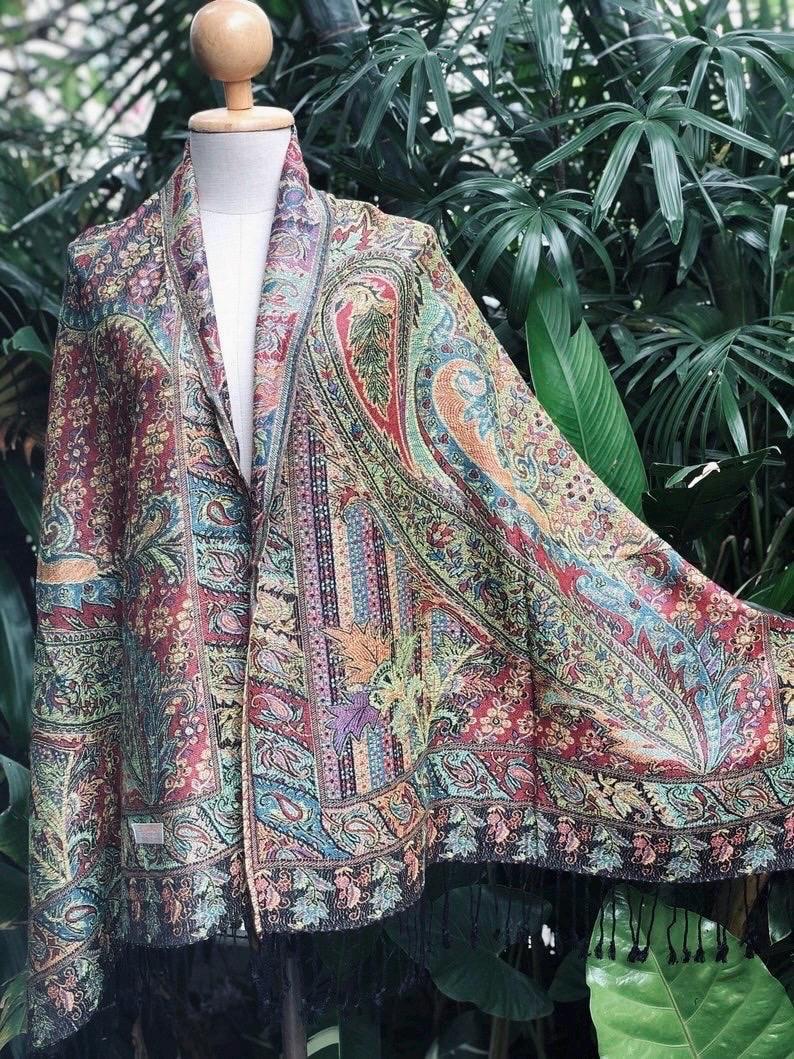 Paisley Boho Pashmina Scarf Hippie Tribal Style Blanket Scarfs Bohemian ...