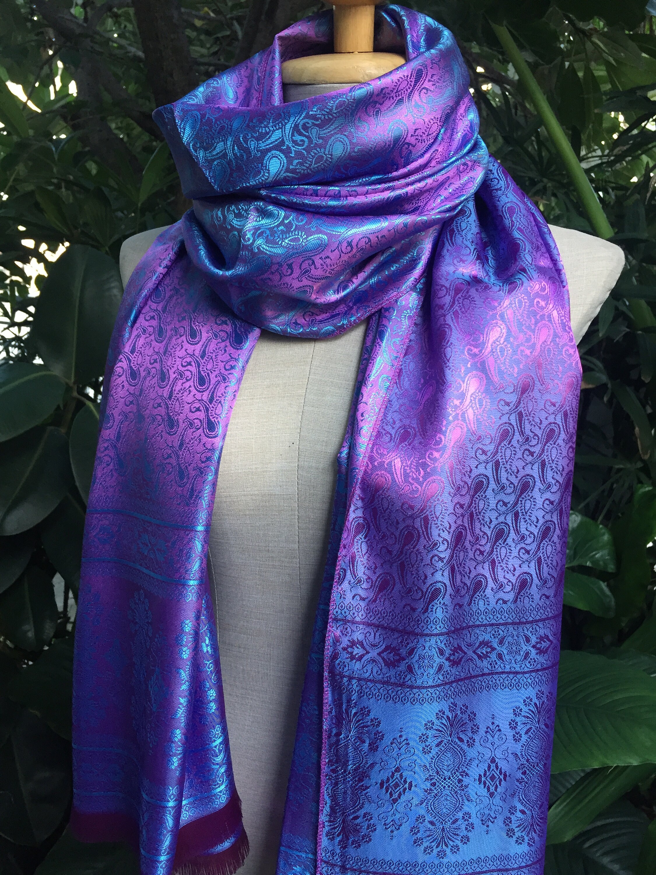 Thai Silk Scarf Shawl Silk Scarf Headband Turban Boho Elegant - Etsy