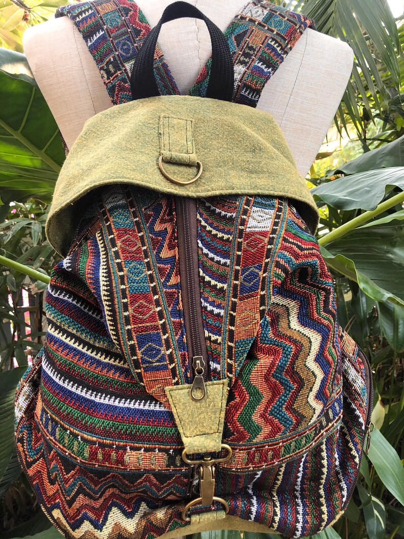 Tribal Woven Backpack Boho Aztec Hippie Southwestern Baja | Etsy