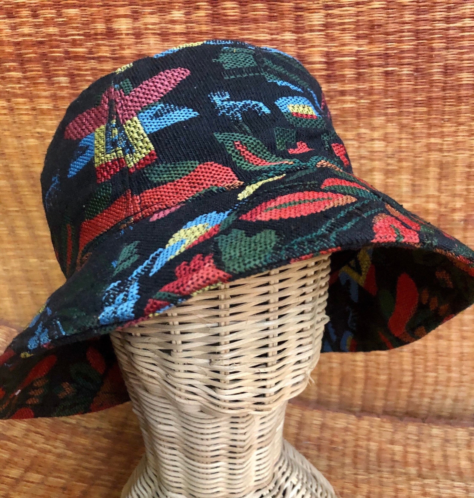 Geometric Bucket Hat Cotton Woven Hat Aztec Ikat Style Boho - Etsy