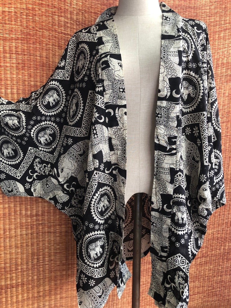 Elephant Kimono Cardigan Blazer Hippie Oversize Gypsy Bohemian Boho ...
