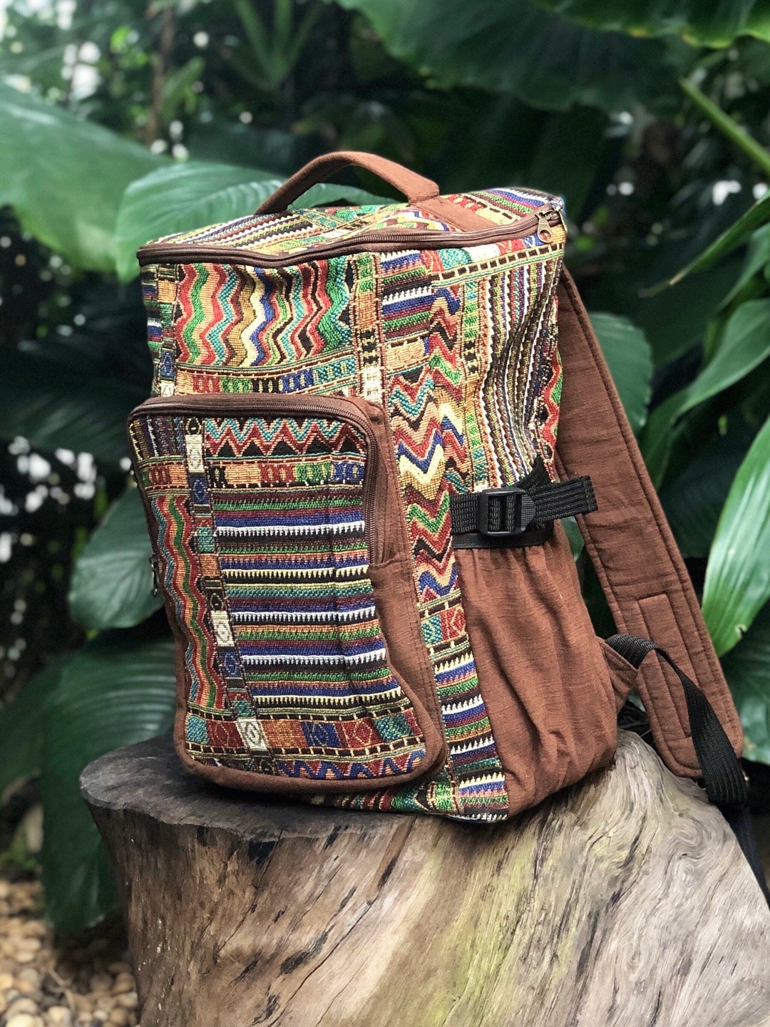 Tribal Woven Backpack Boho Aztec Hippie Southwestern Baja Pattern Style ...