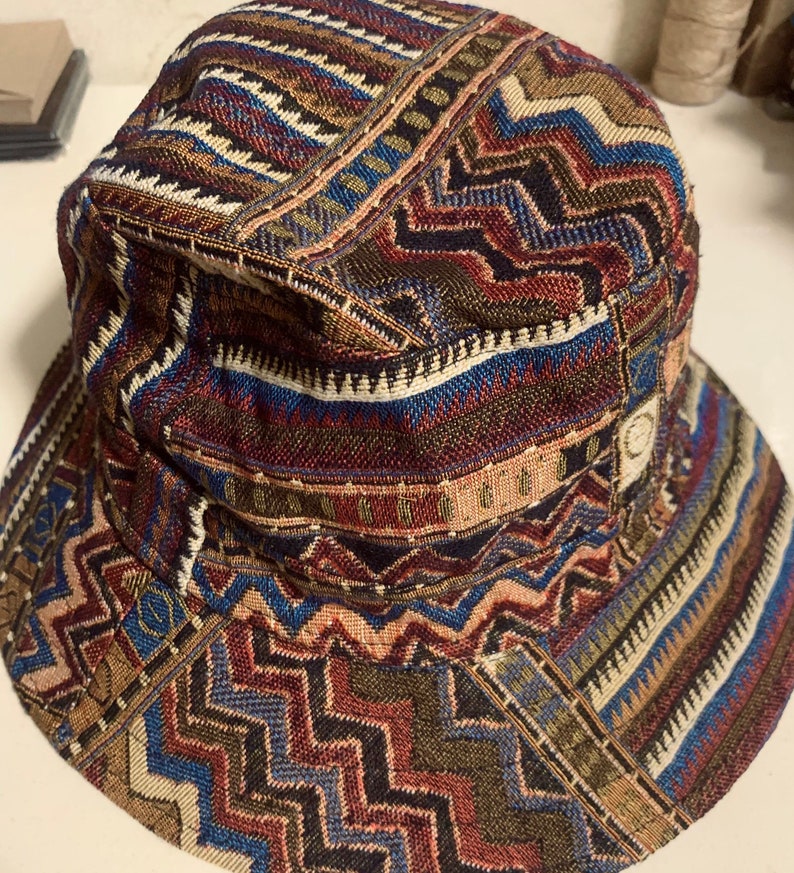 Navajo Hippie Bucket Hat Boho Roll Brim Southwestern Bohemian Ethnic ...