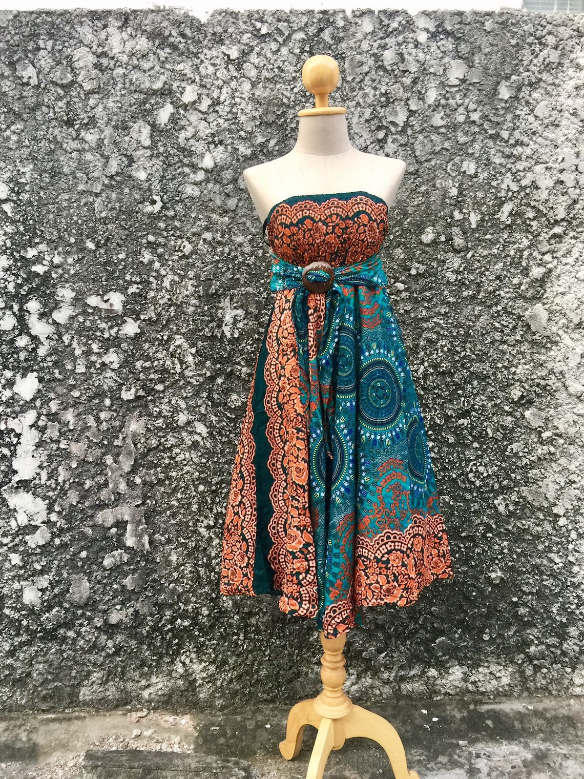 Hippie Maxi Skirt Dress Boho Gypsy Bohemian Chic Style Coconut Buckle ...