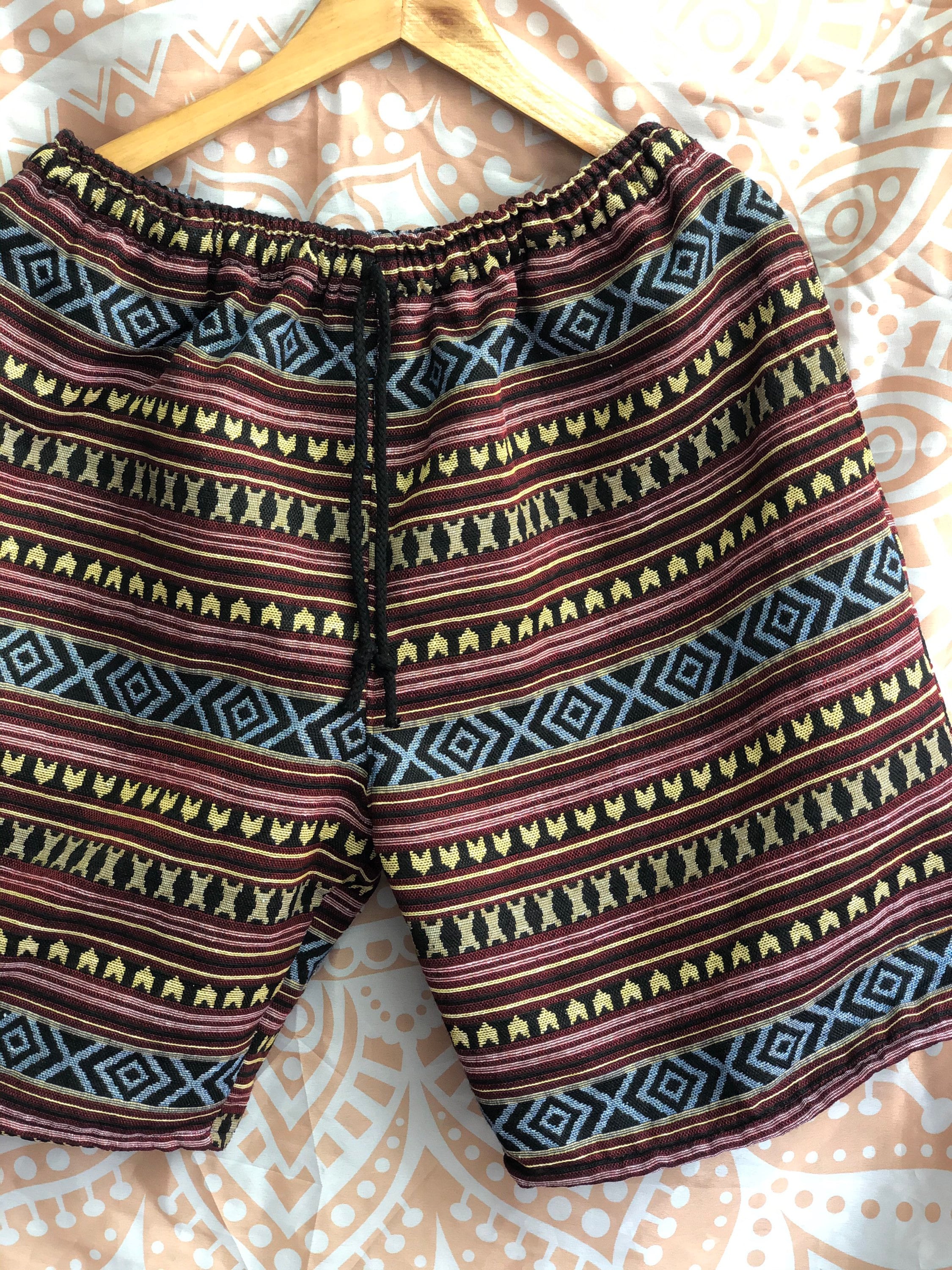 Tribal Aztec Shorts Men Unique Boho Woven Baja Drug Rug Cotton - Etsy