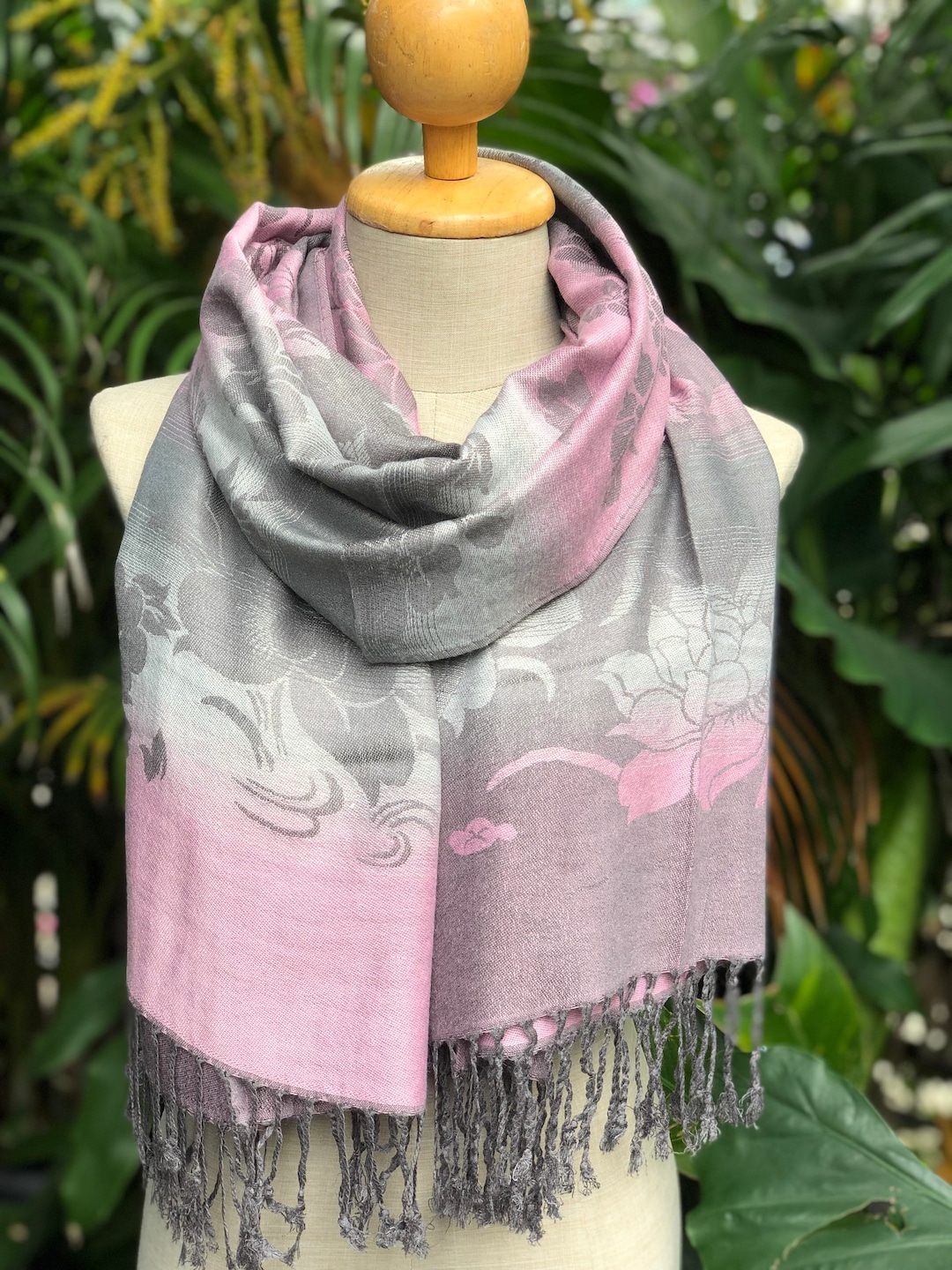 Peony Flower Scarf Shawl Gypsy Hippie Festival Winter Pashmina Scarves ...