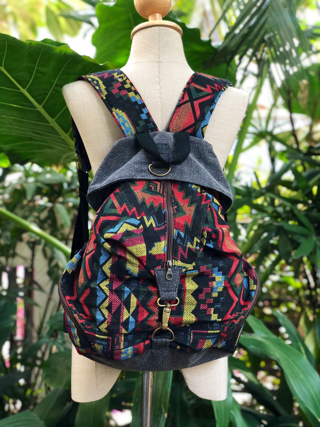 Tribal Backpack Boho Aztec Hippie Southwestern Baja Nepali Pattern ...