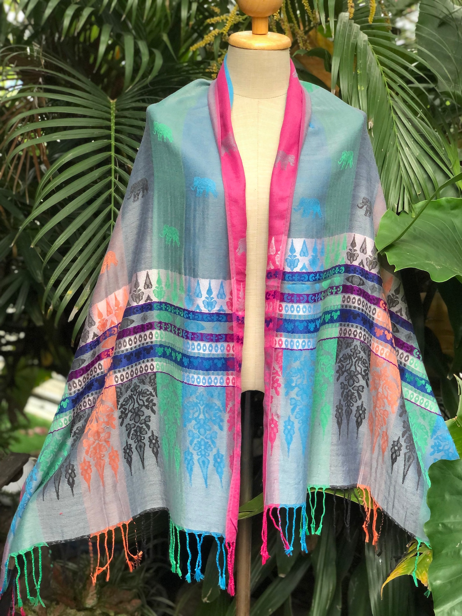 Paisley Elephant Scarf Shawl Hippie Festival Winter Pashmina Scarves ...