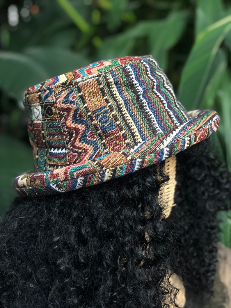Navajo Hippie Bucket Hat Boho Roll Brim Southwestern Bohemian Ethnic ...