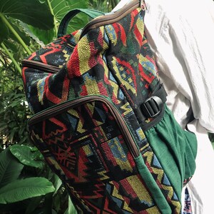 Aztec Bucket Backpack Hippie Boho Ikat Style Travel Luggage Festival ...