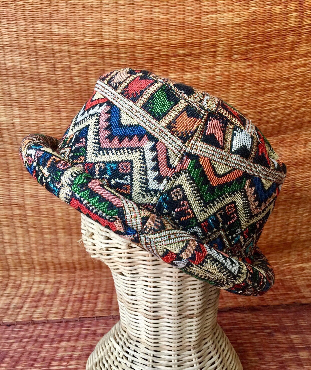Ethnic Bucket Hat Boho Style Tribal Bohemian Ikat Aztec Design Hipster ...