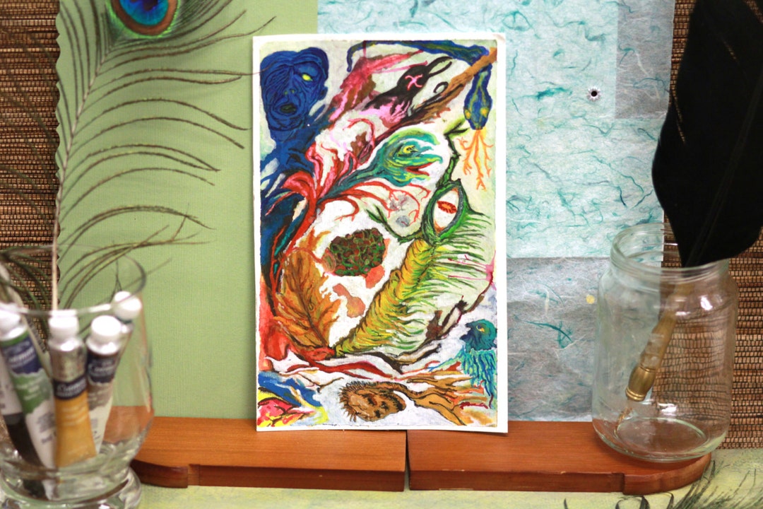 Muchas máscaras Acuarela abstracta Pintura original - Etsy España