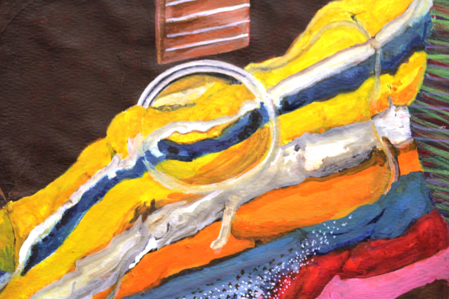 Original by Melissa Paint Smeared LOAR LO-16 Guitar Watercolor Painting ...