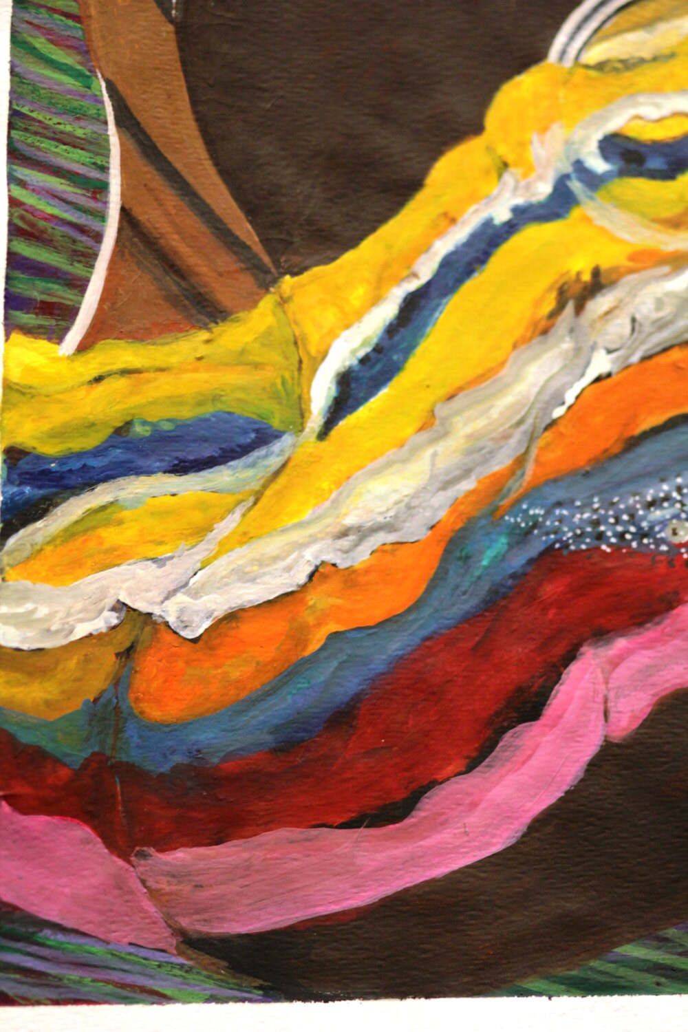 Original by Melissa Paint Smeared LOAR LO-16 Guitar Watercolor Painting ...