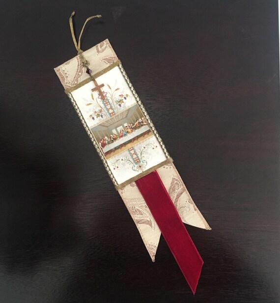 The Last Supper Handmade Bookmark Antique Holy Card Catholic | Etsy