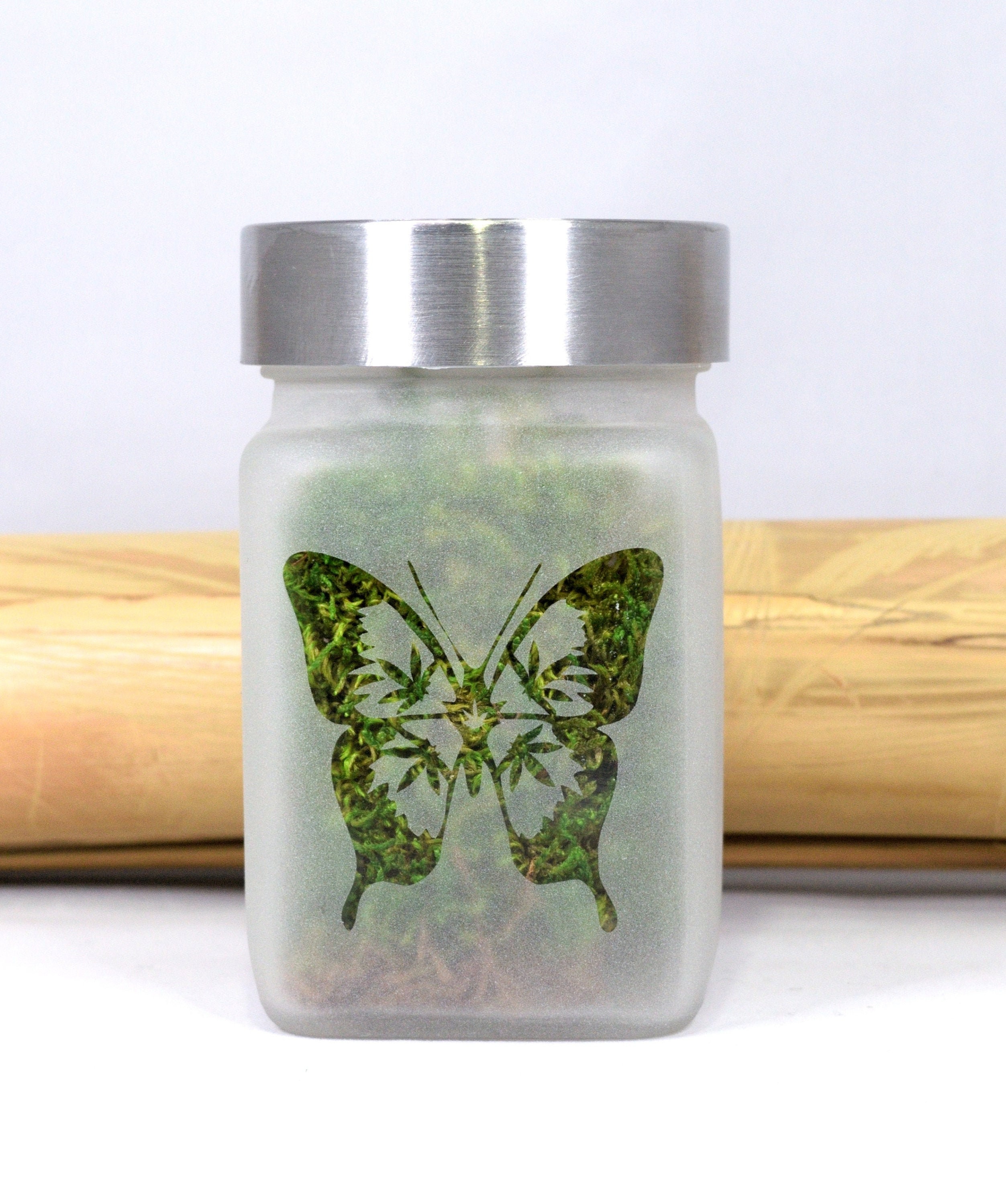 Bud-A-Fly Butterfly & Potleaf Ladies Stash Jar , Stoner Girl Weed ...