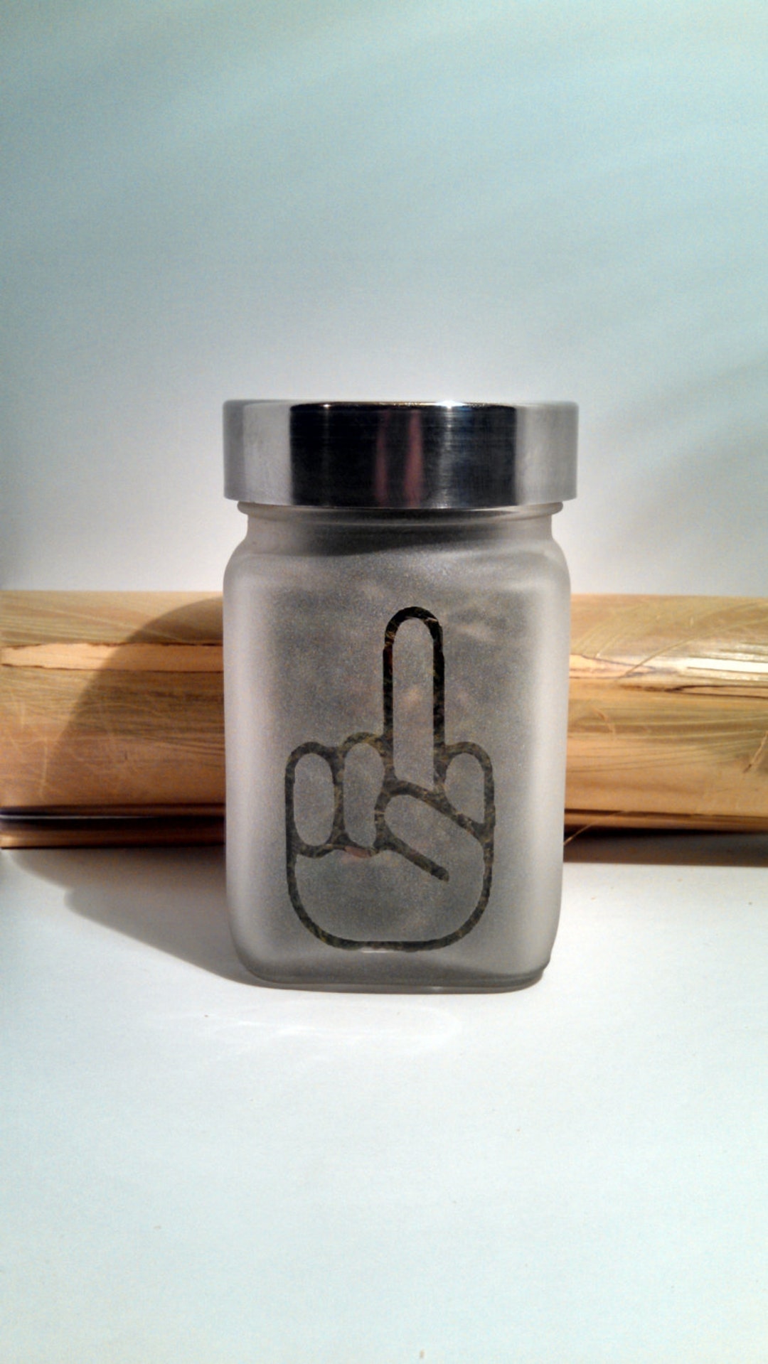 Flip the Bird Stash Jar Biker Gift Idea for Stoners Middle Finger Theme ...