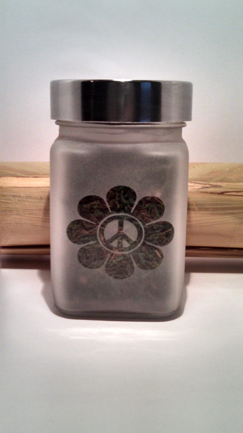 Peace Daisy Stash Jar - Stoner Girl Weed Accessories - Weed Stash Jars ...