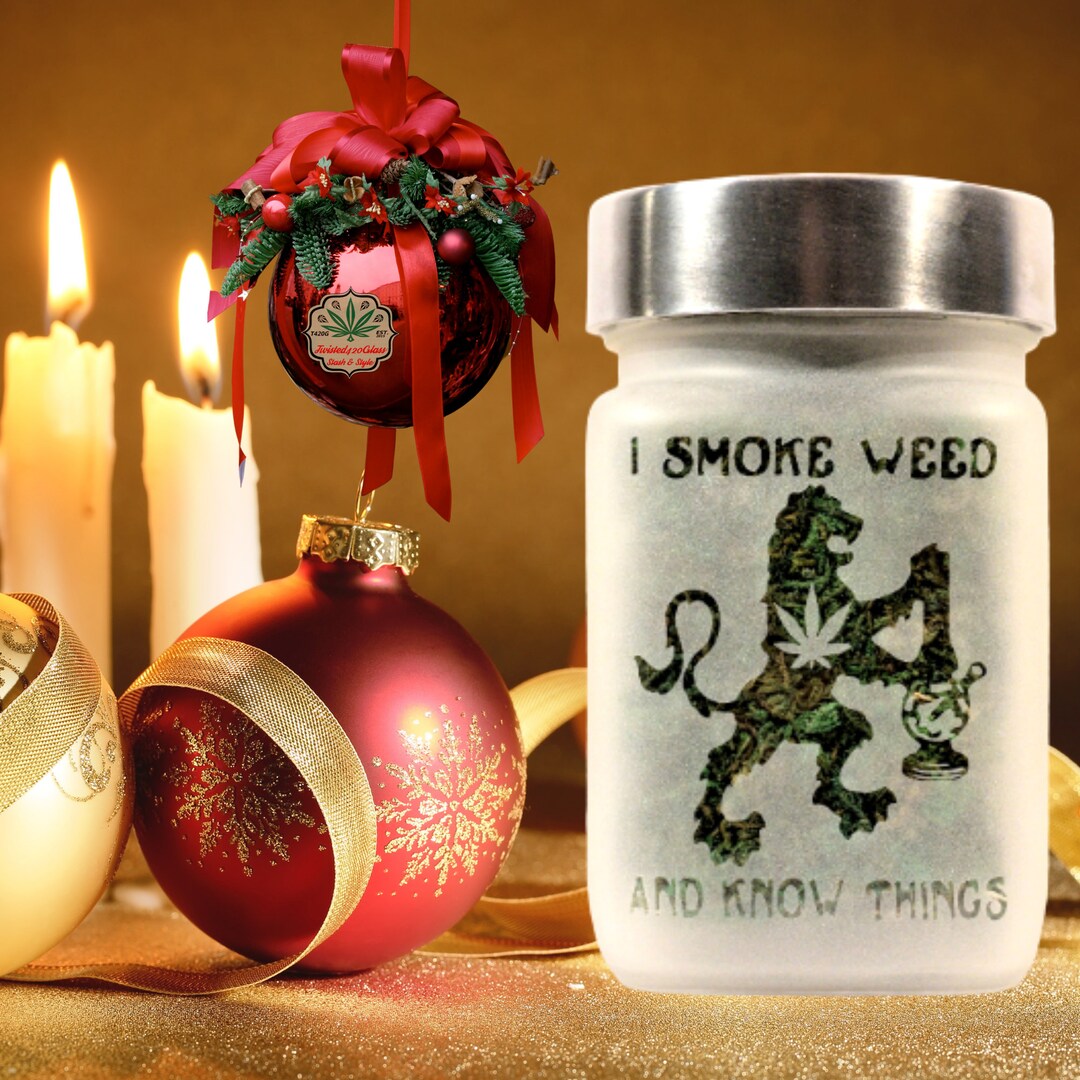 Airtight Etched Glass Stash Jar - 'I Smoke Weed and Know Things' Design ...