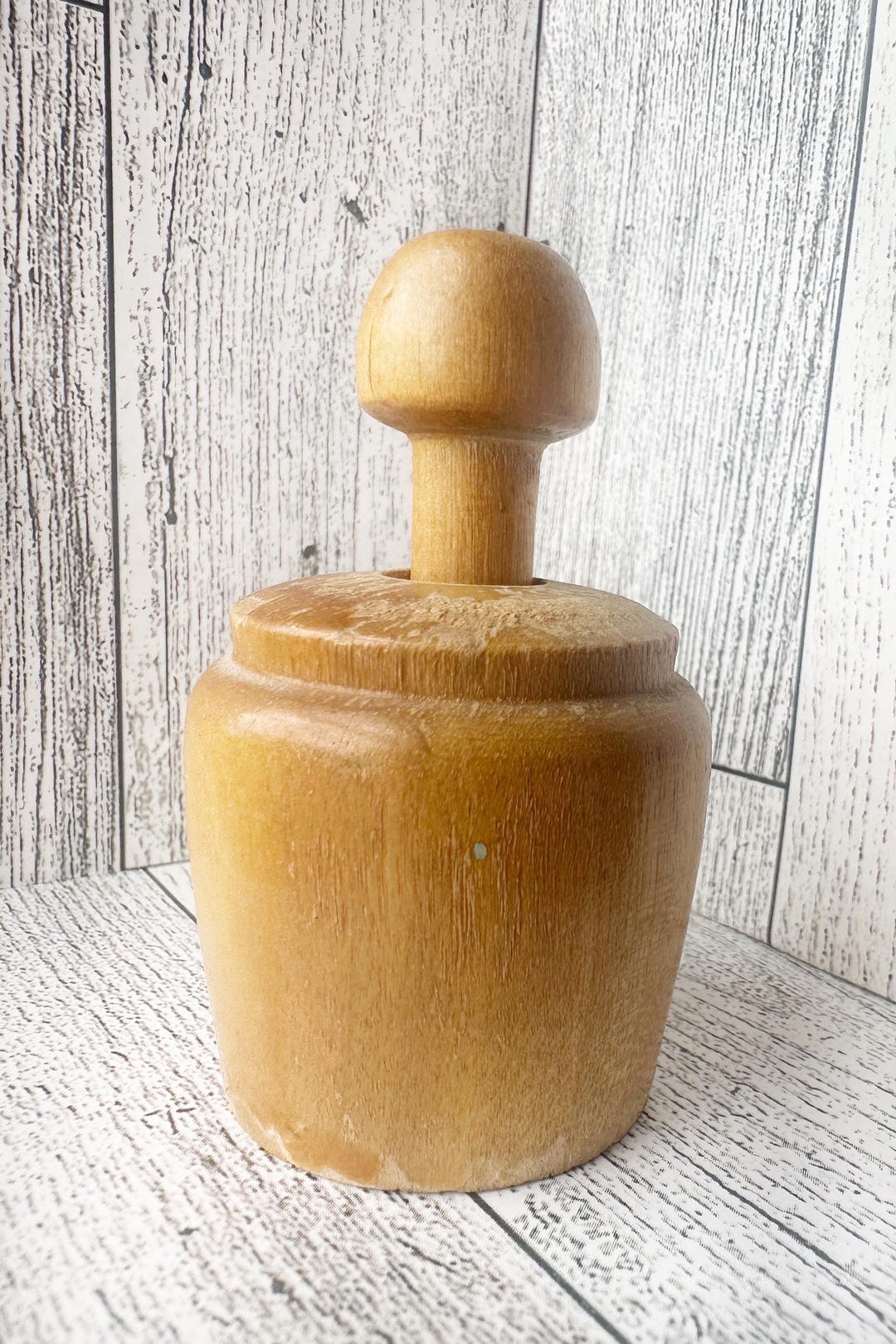 Vintage Small Wooden Butter Press…double Circle Pattern…rough Condition ...