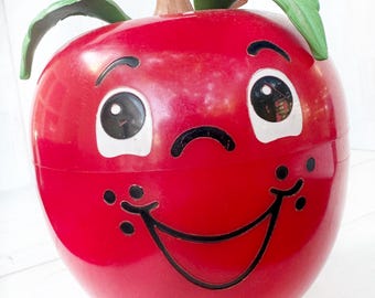 Vintage 1970's Happy Apple Toy/ Vintage Chiming Apple Toy Fisher Price ...