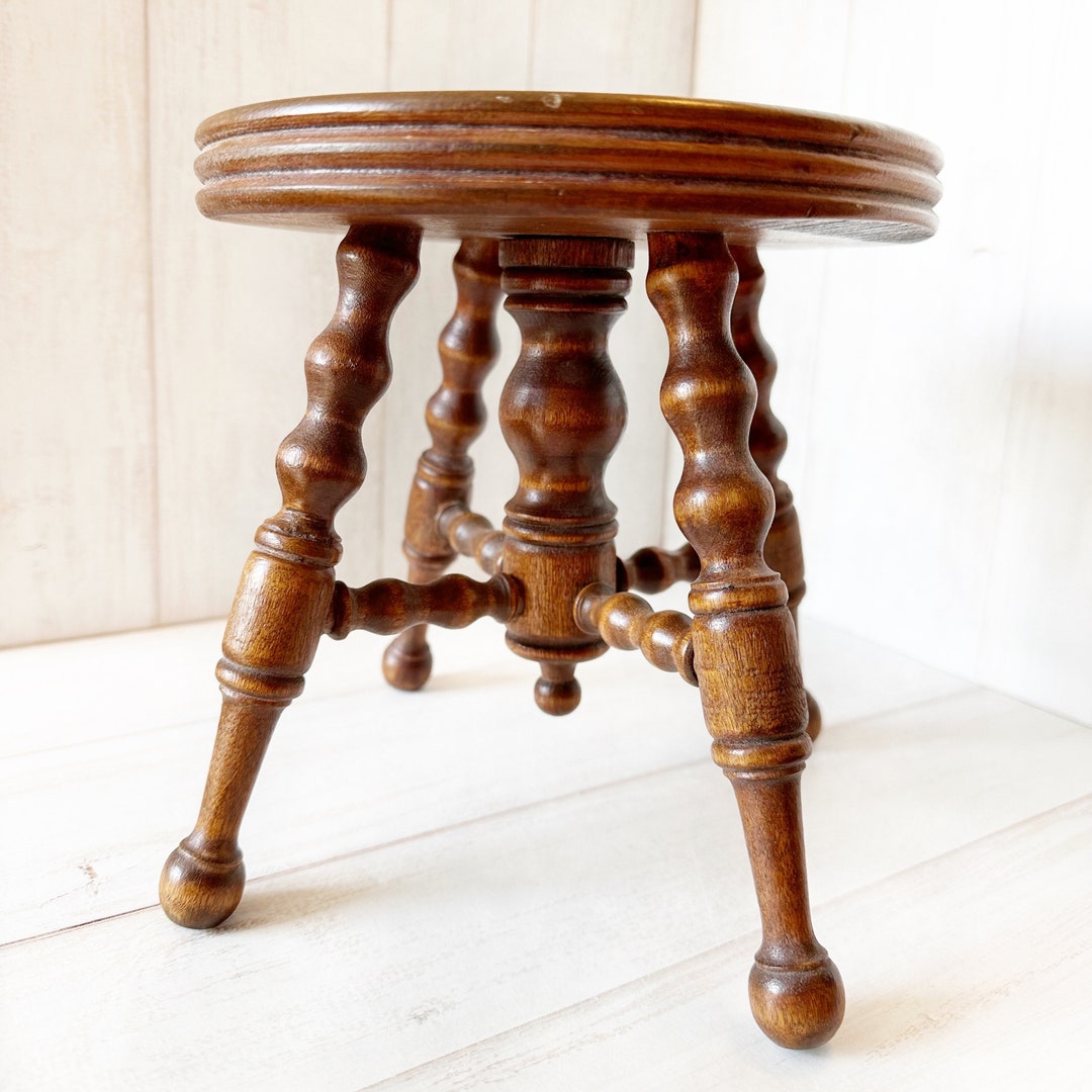 Vintage 1800s Large Wooden Ornate Doll Stool - Etsy