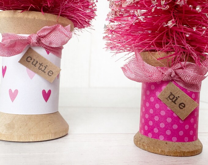 Vintage Spool Valentine Bottle Brush Tree Duocutie Pie - Etsy