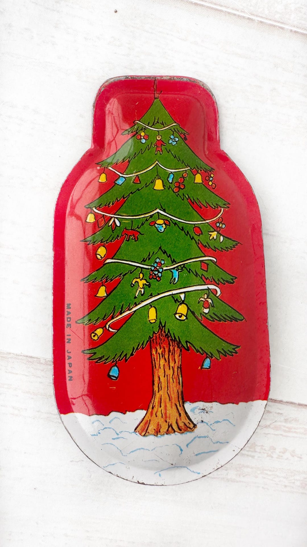 Vintage Tin Christmas Toy…clicker/noisemaker…litho Christmas Tree…made ...