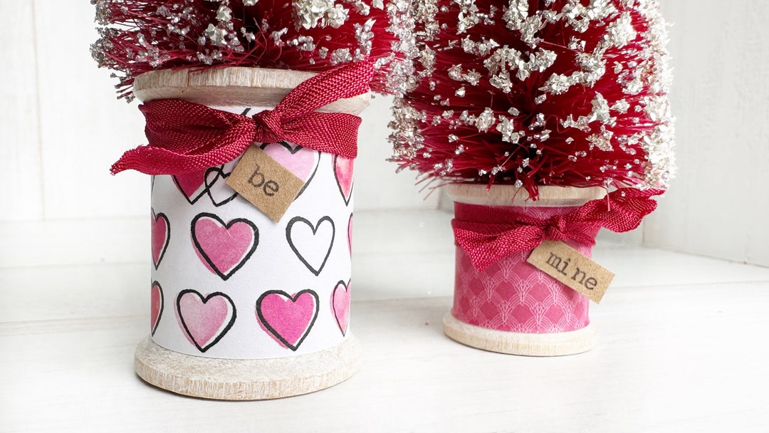 Vintage Spool Valentine Bottle Brush Tree Duobe Mine - Etsy