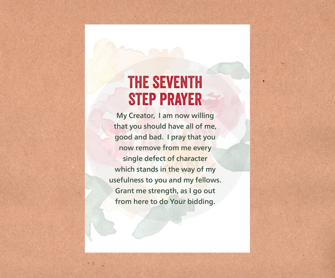 Anniversary Card With the Seventh Step Prayer for Recovering Addicts ...