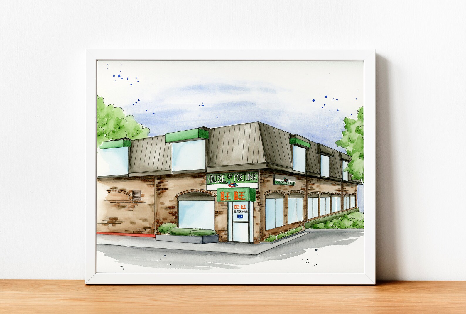 Custom Storefront Watercolor Painting Gift for Business - Etsy