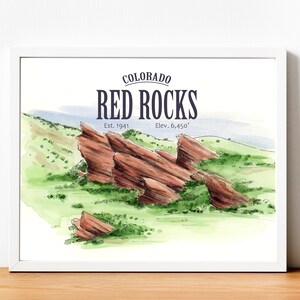 Red Rocks Amphitheatre, Red Rocks Art, Red Rocks Poster, Red Rocks Art ...