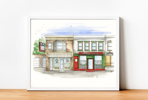 Custom Storefront Watercolor Painting Business Owner Gift | Etsy
