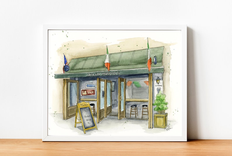 Custom Storefront Watercolor Painting Gift for Business - Etsy