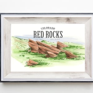 Red Rocks Amphitheatre, Red Rocks Art, Red Rocks Poster, Red Rocks Art ...
